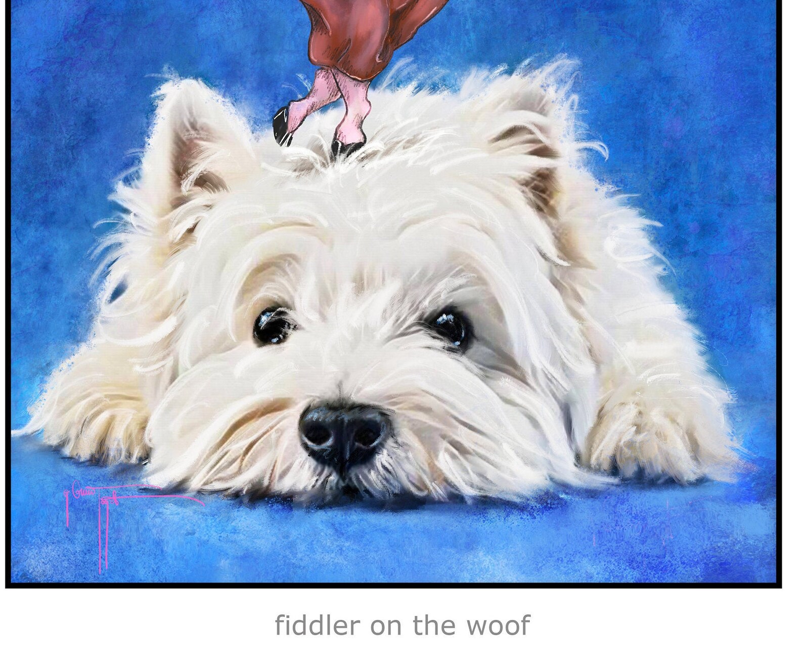 Fiddler on the Woof Sheep Incognito Print Dog Musical Print by - Etsy
