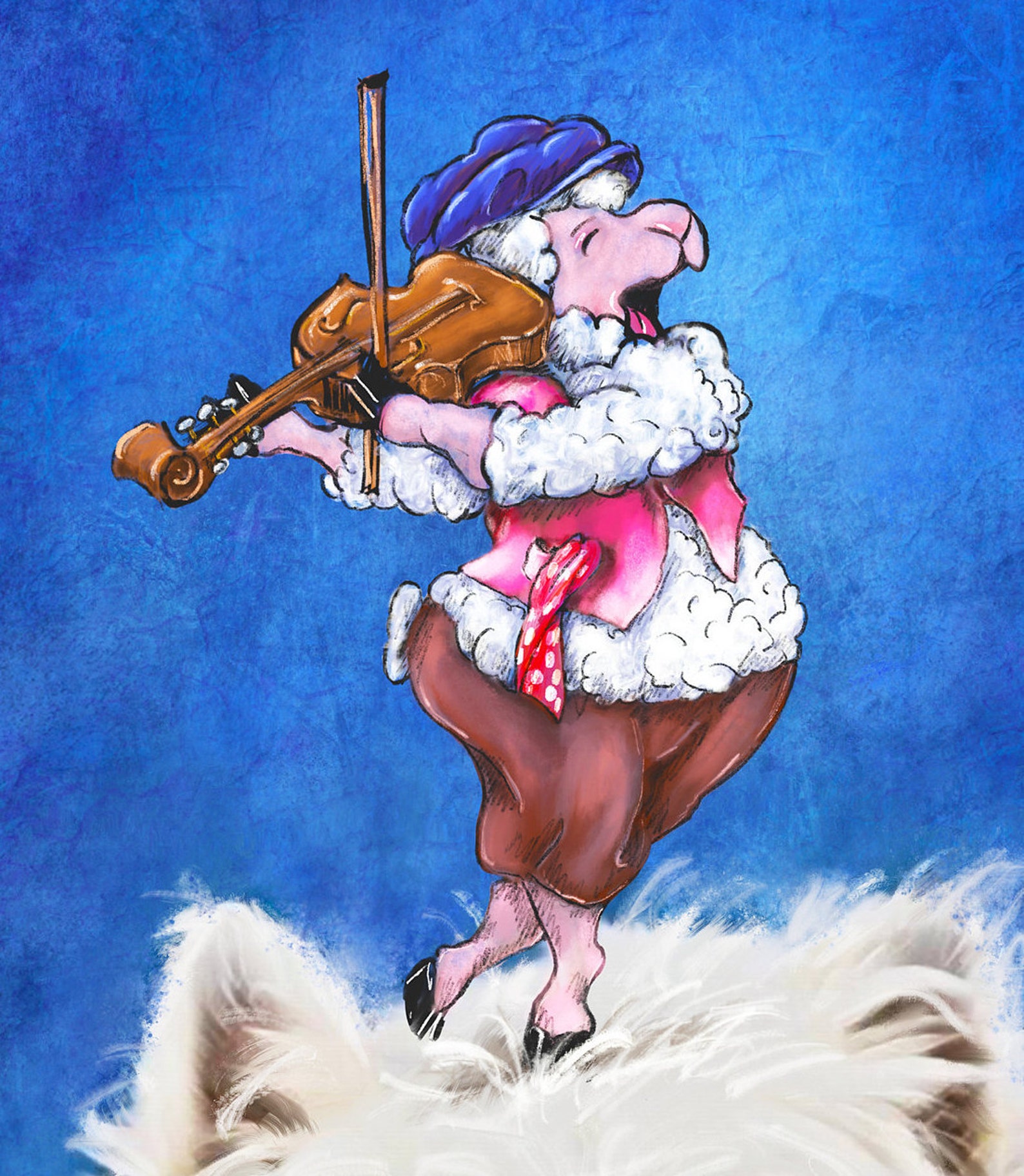 Fiddler on the Woof Sheep Incognito Print Dog Musical Print by - Etsy