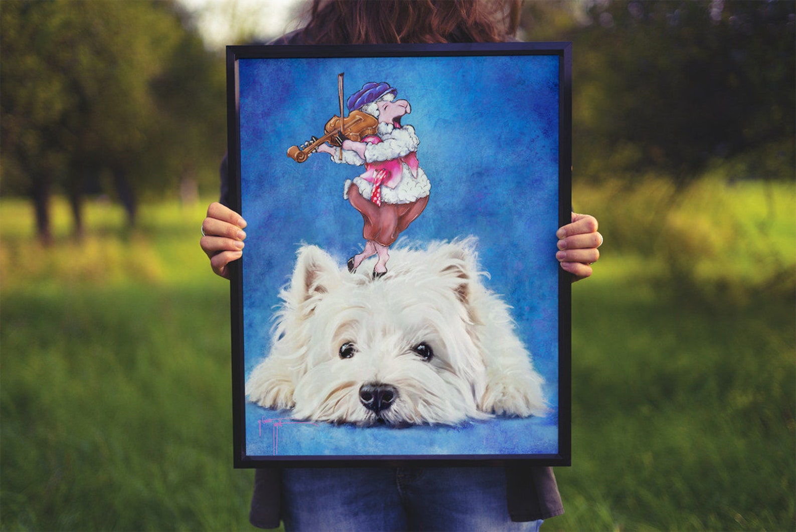 Fiddler on the Woof Sheep Incognito Print Dog Musical Print by - Etsy