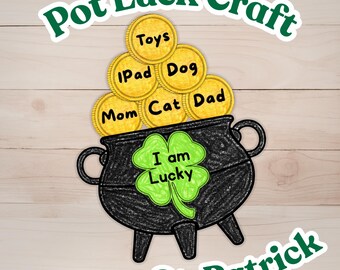 St Patrick’s Day Pot of Gold Craft Printable, Gratitude Activity for ...