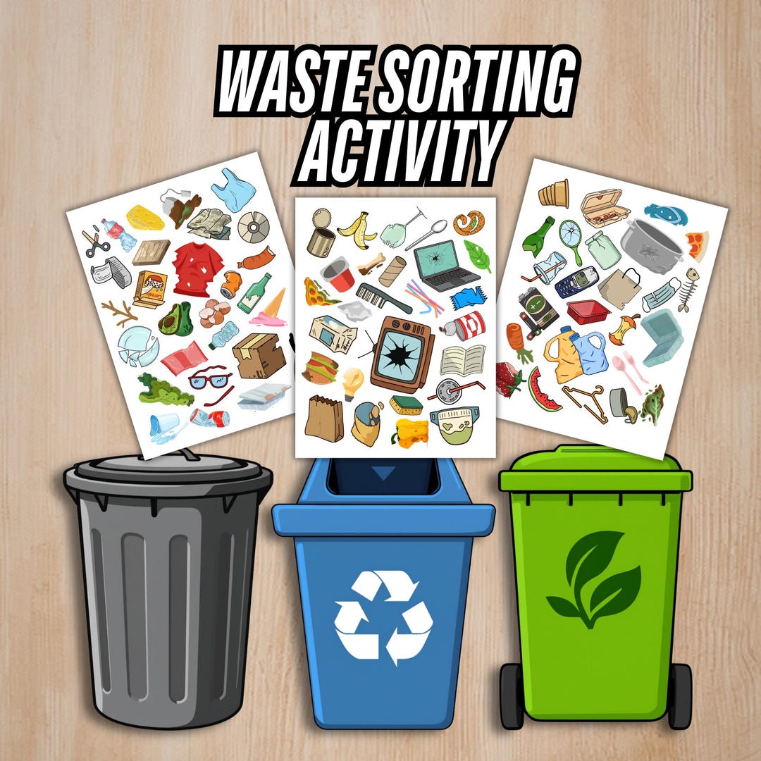 Waste Sorting Activity Printable, Montessori Earth Day Game for Kids ...
