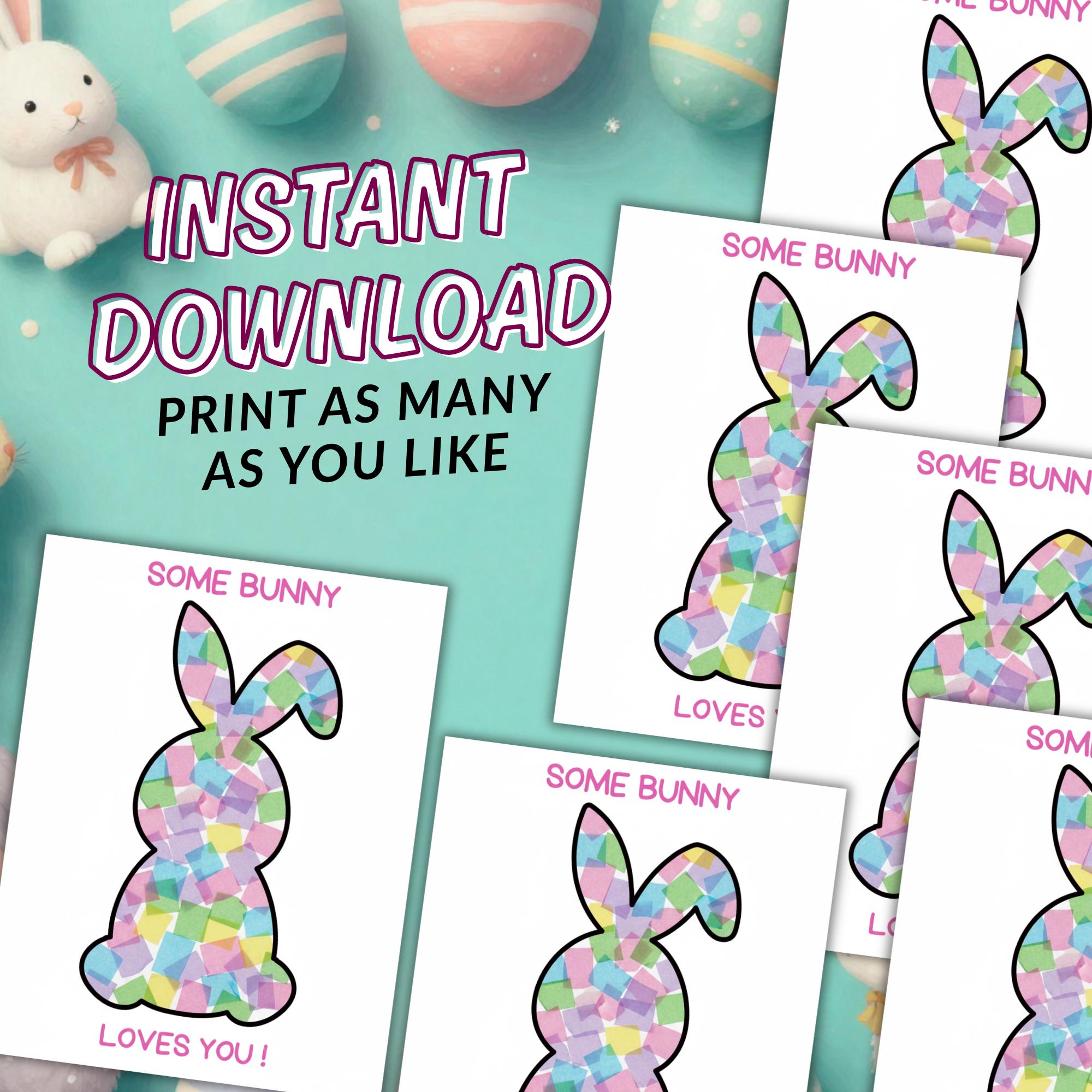 Easter Bunny Craft Printable, Some Bunny Loves You Paper Craft, Kids ...