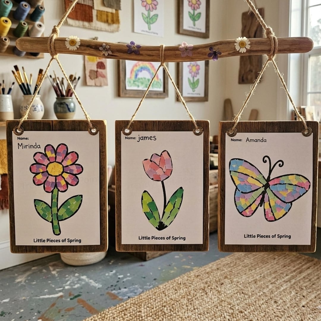Spring Flower Craft Template, Preschool Fine Motor Activity, Butterfly ...