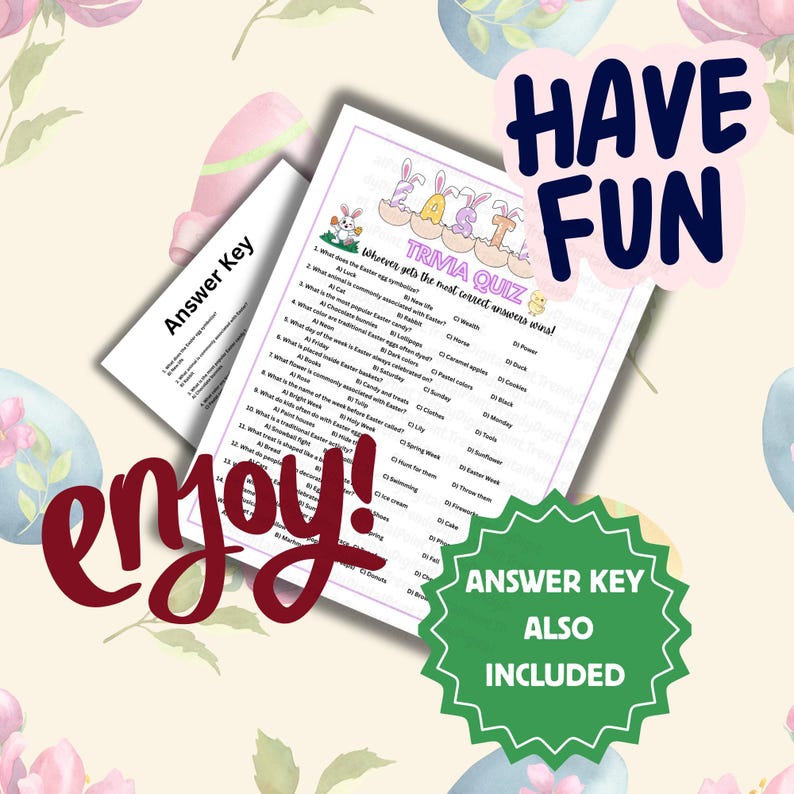 Easter Trivia Game Printable, Easter Quiz for Kids & Adults, Party Game ...