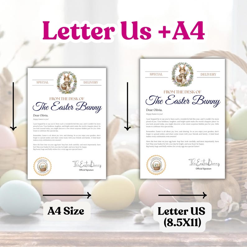 Editable Easter Bunny Letter Printable, Official Easter Bunny Note ...