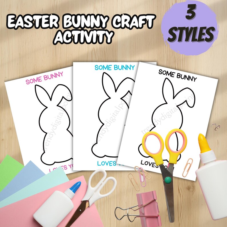 Easter Bunny Craft Printable, Some Bunny Loves You Paper Craft, Kids ...