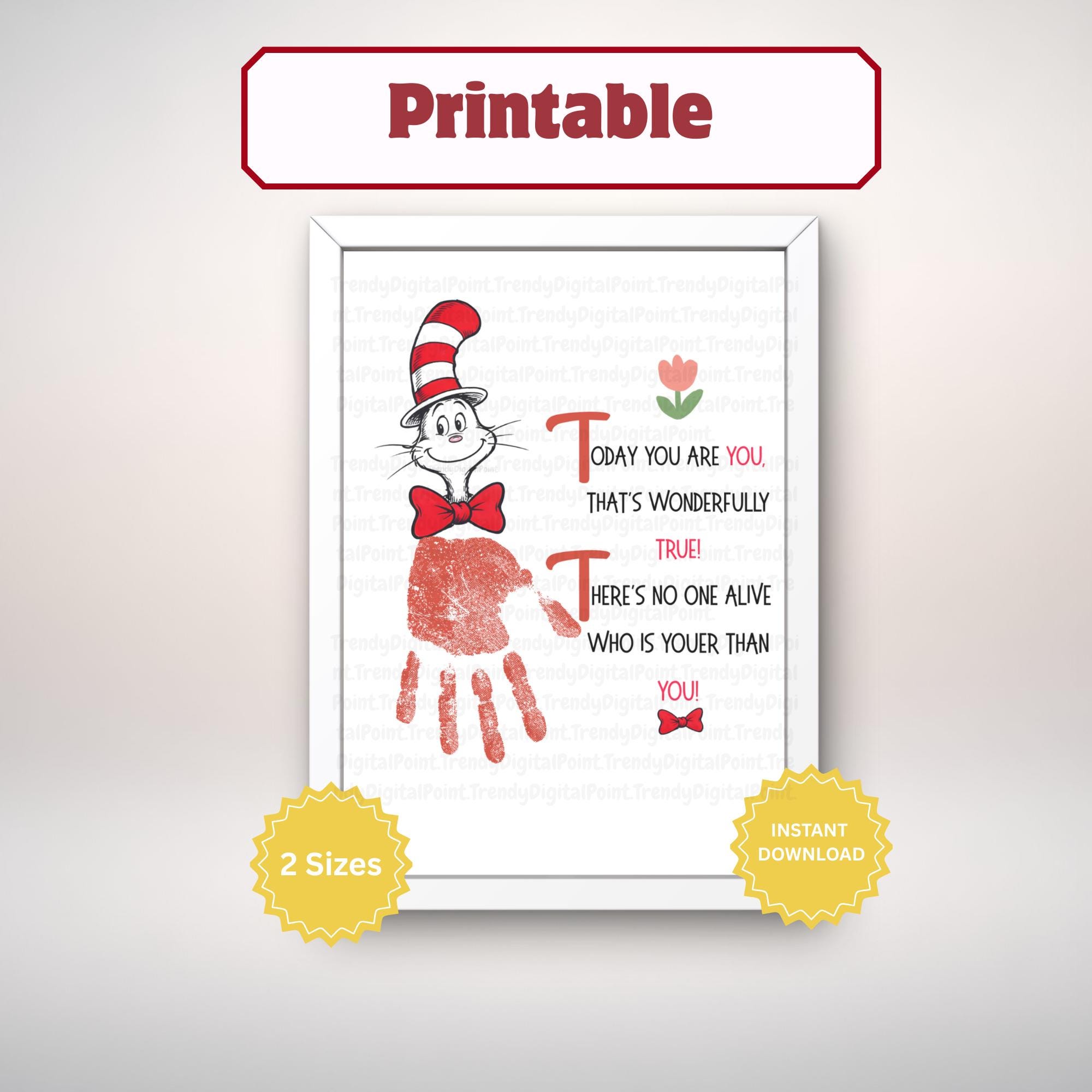 Dr Seuss Cat in the Hat Handprint Craft Printable, Literacy Week ...