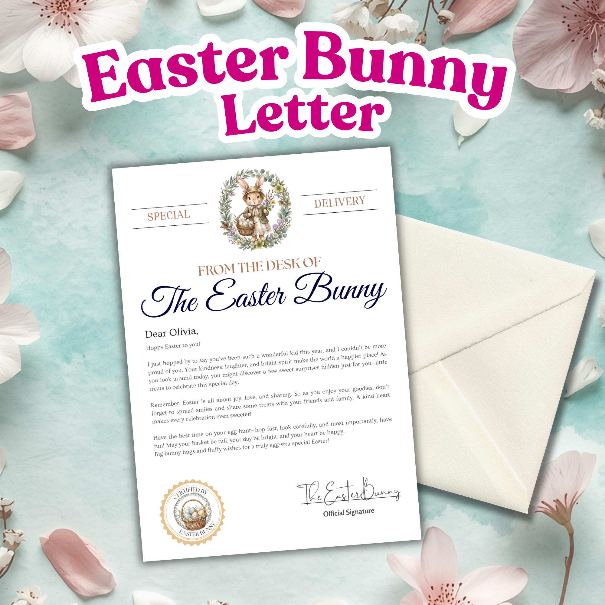 Editable Easter Bunny Letter Printable, Official Easter Bunny Note ...
