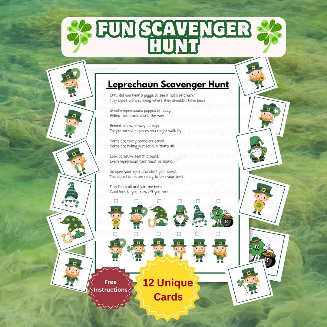 Leprechaun Scavenger Hunt Game, St Patrick’s Day Activity for Kids ...
