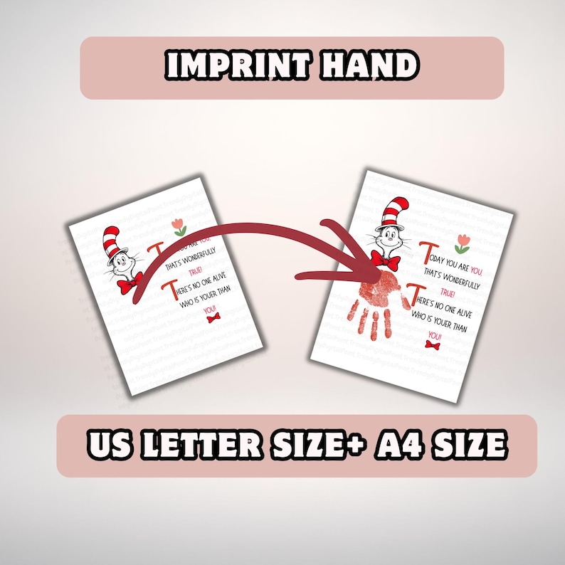 Dr Seuss Cat in the Hat Handprint Craft Printable, Literacy Week ...