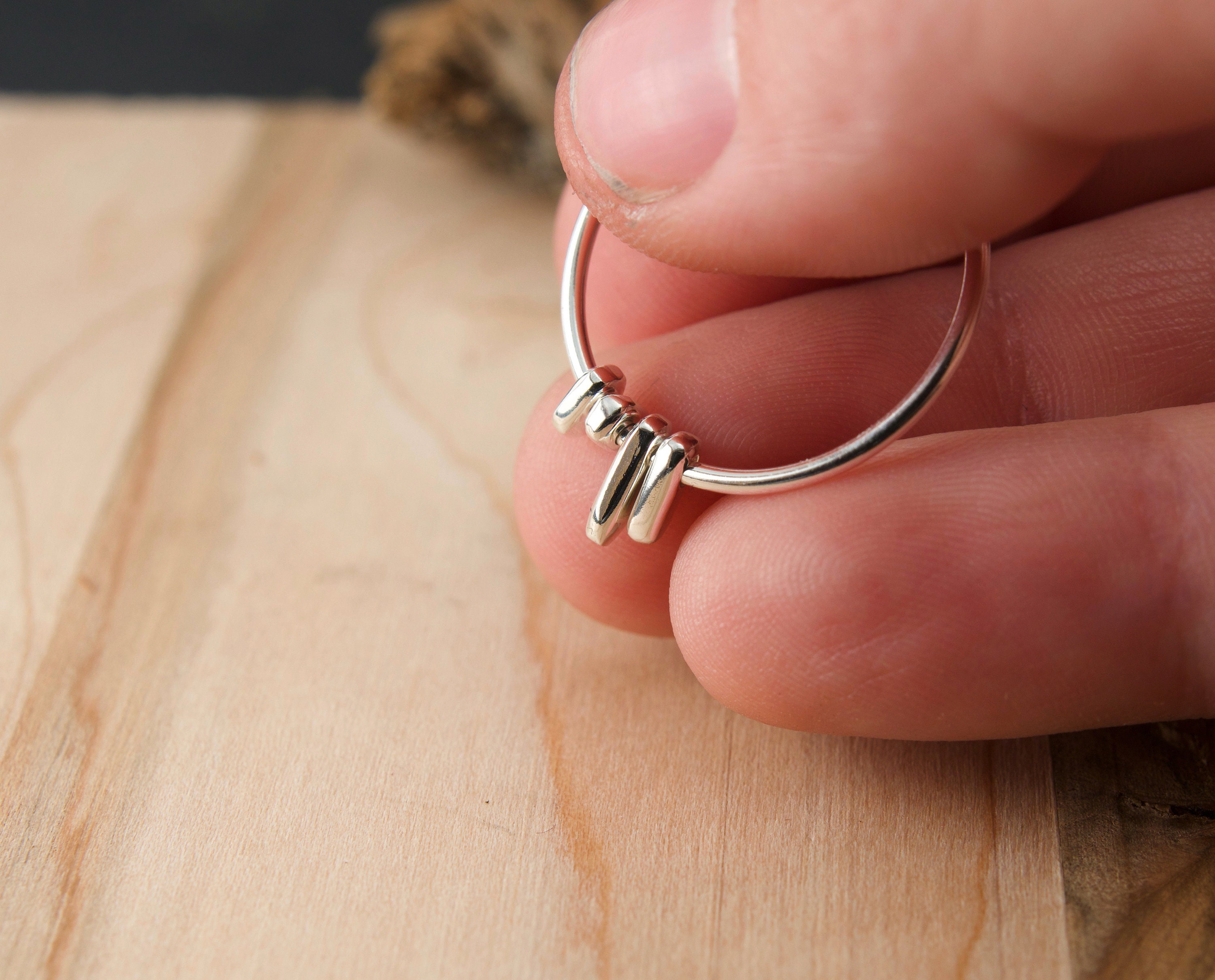 Fidget Four Pebbles Ring Stacking Playful Ring Sterling | Etsy
