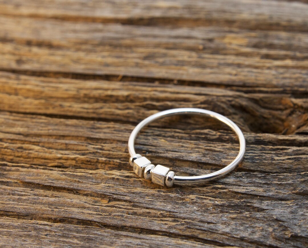 Fidget Cubes and Pebbles Ring Stacking Playful Ring Silver - Etsy