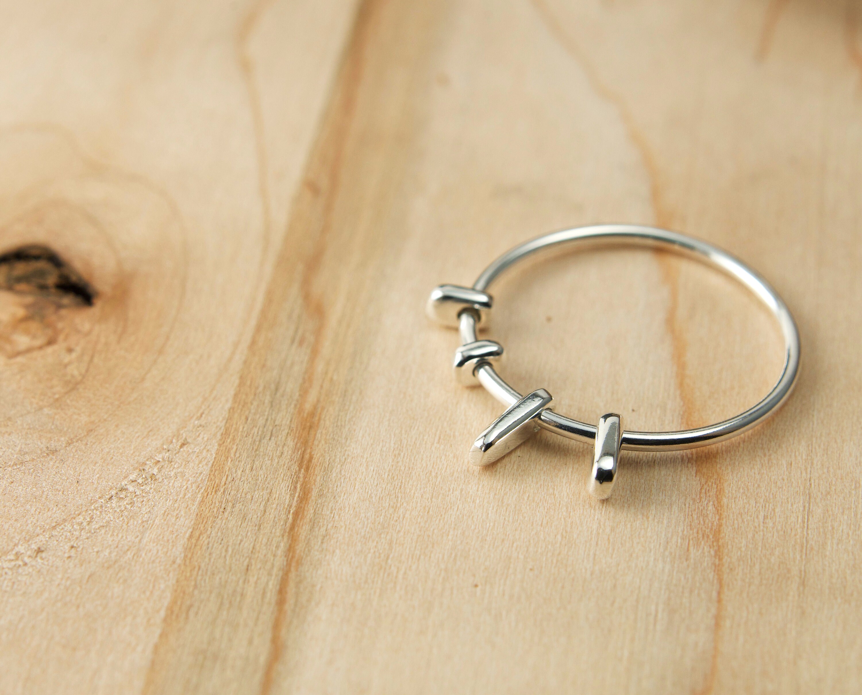 Fidget Four Pebbles Ring Stacking Playful Ring Sterling | Etsy