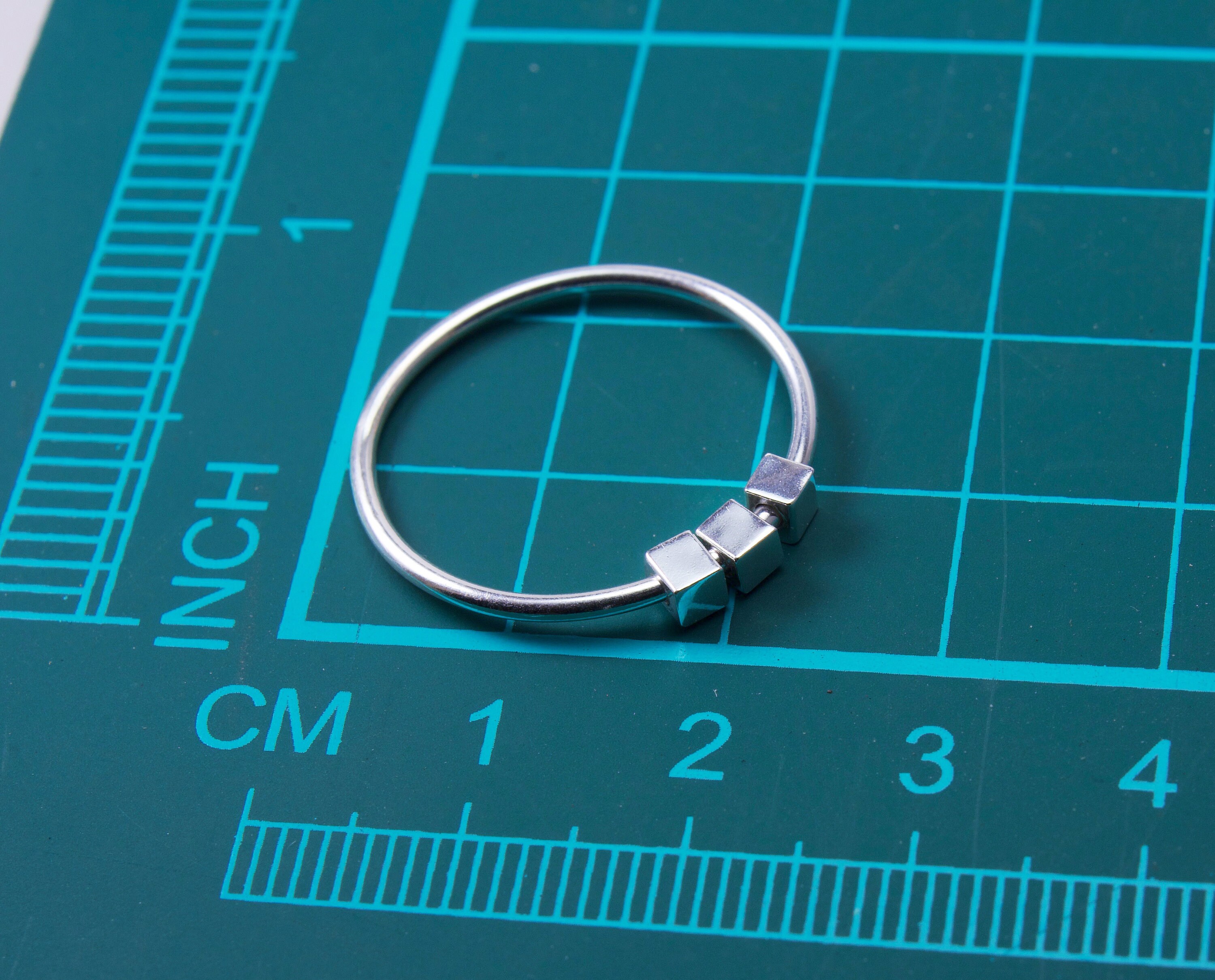 FIDGET Triple Cubes Ring Stacking Playful Ring Silver | Etsy