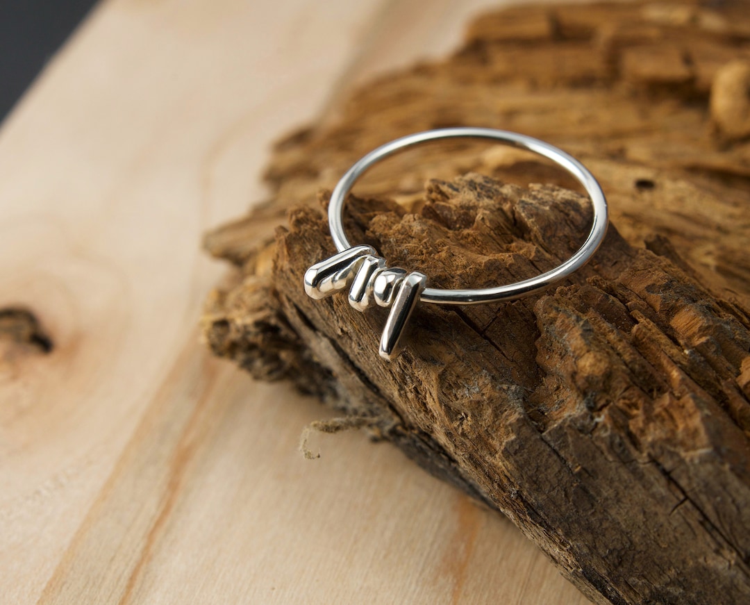 Fidget Four Pebbles Ring, Stacking Playful Ring, Sterling Silver Ring ...