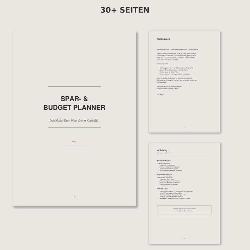 Budget Planner PDF – Savings Plan & Weekly Planning – Organize Finances ...