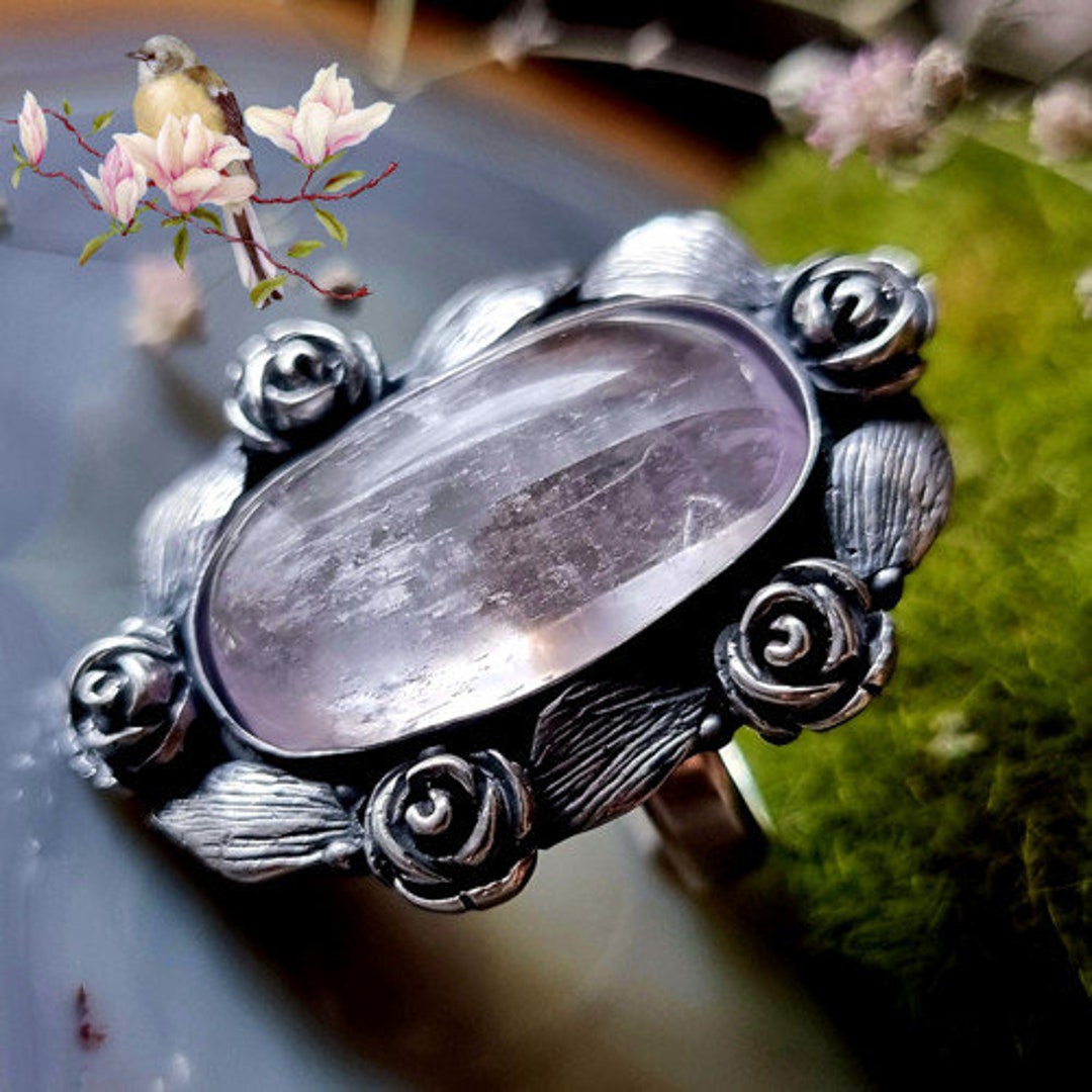 Kunzite Ring Spodumene Pink Stone Sterling Silver Jewelry - Etsy