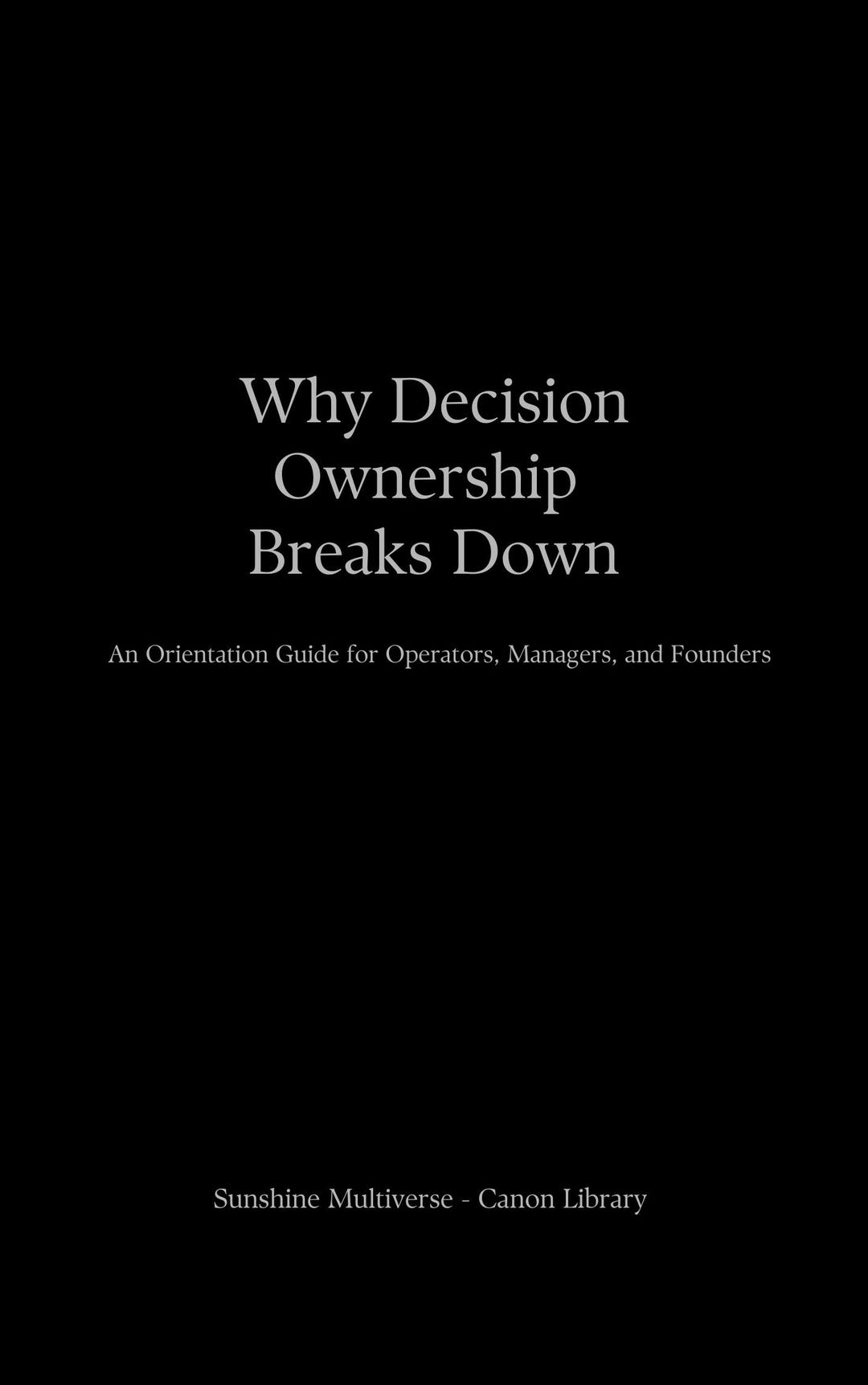 Why Decision Ownership Breaks Down — Orientation Guide (PDF) - Etsy