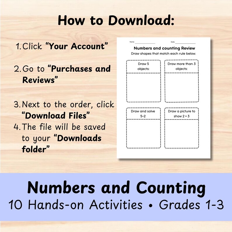 Numbers & Counting Worksheets – Early Math Skills, Grades 1-3 (PDF ...