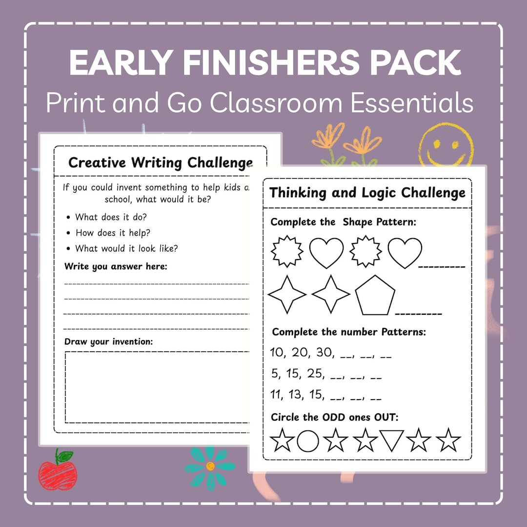 Early Finisher Activities Pack | Independent Work & Enrichment ...