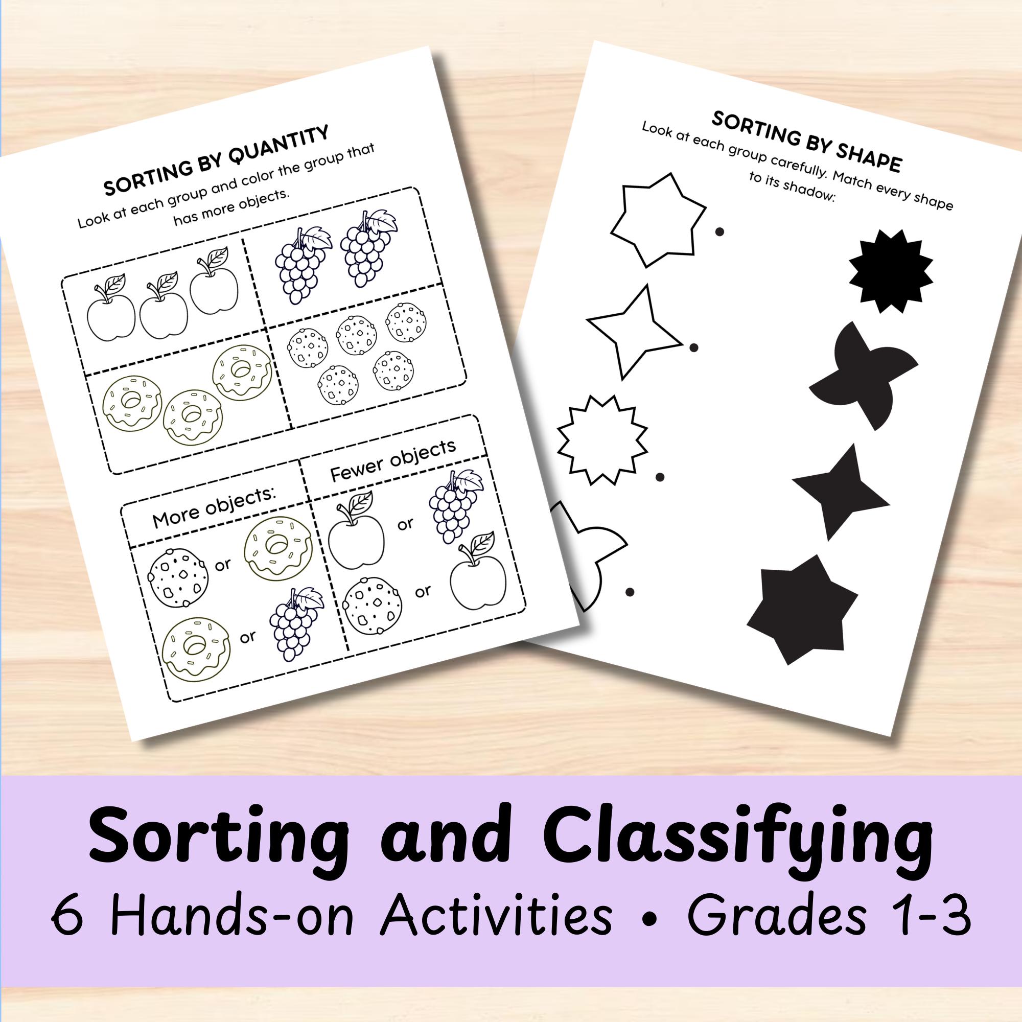 Sorting and Classifying Worksheets | 6 Comparing & Categorizing ...