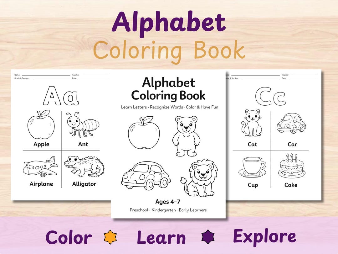 Alphabet Coloring Book | Letter Recognition and Phonics | Preschool ...