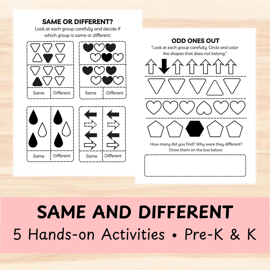 Same & Different Activities for Preschool and Kindergarten | Spot the ...