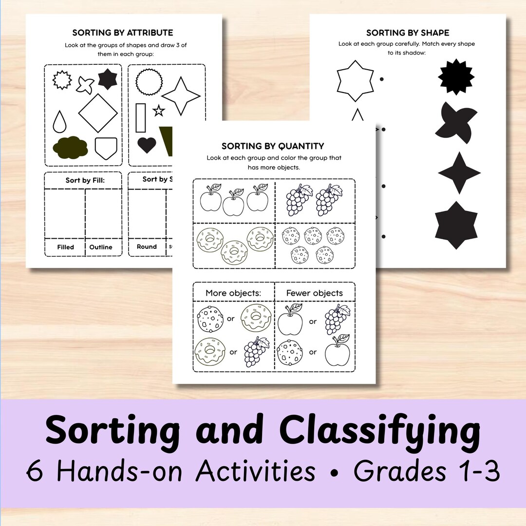 Sorting and Classifying Worksheets | 6 Comparing & Categorizing ...