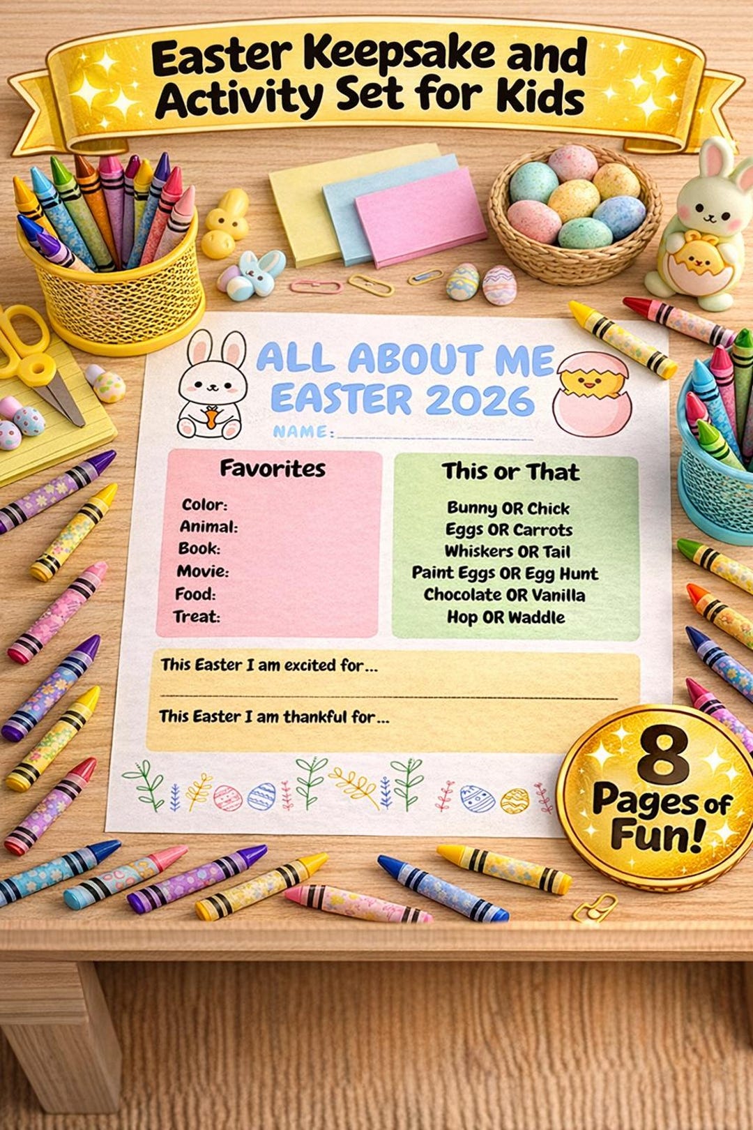 Easter Activity Pages | All About Me Keepsake, Coloring Fun (PDF ...