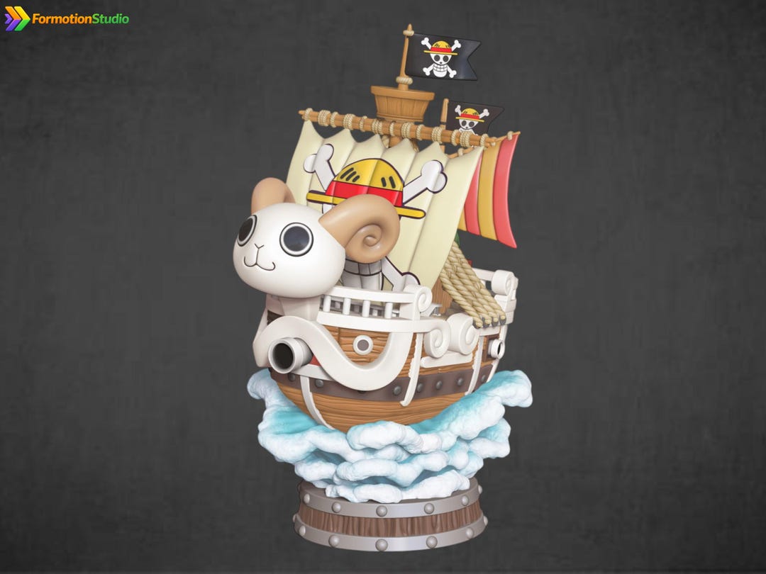 Chibi Going Merry STL, Cute Stylized Ship Display Figure, Playful Anime ...