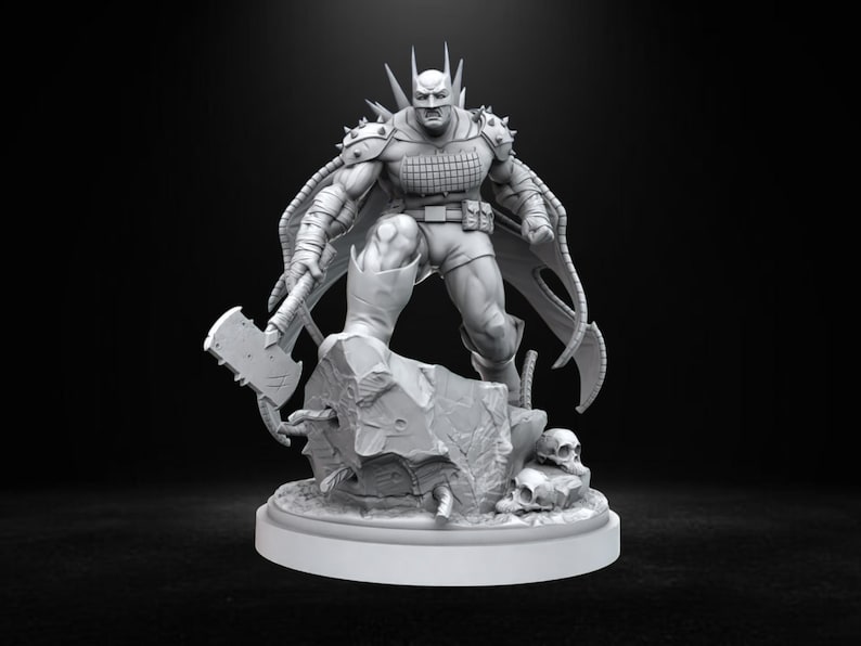 Absolute Batman STL, Dark Armored Superhero Display Statue, Intense ...