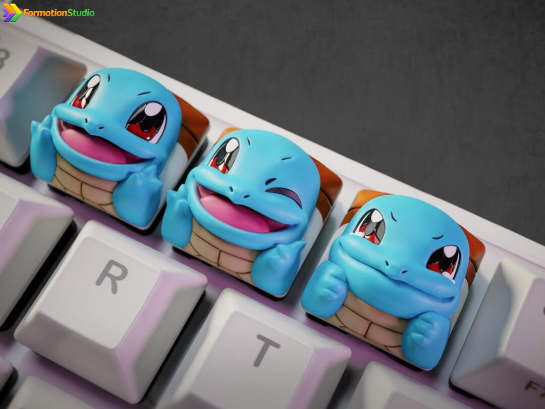 Squirtle 3 Keycaps STL, Cute Gaming Keyboard Accessory Set, Stylized ...
