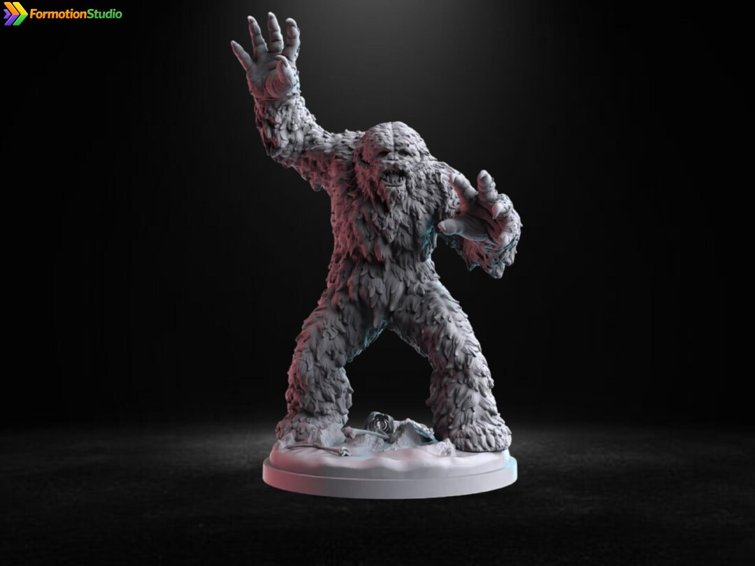 Wampa STL, Icy Monster Creature Display Statue, Detailed Snow Beast ...