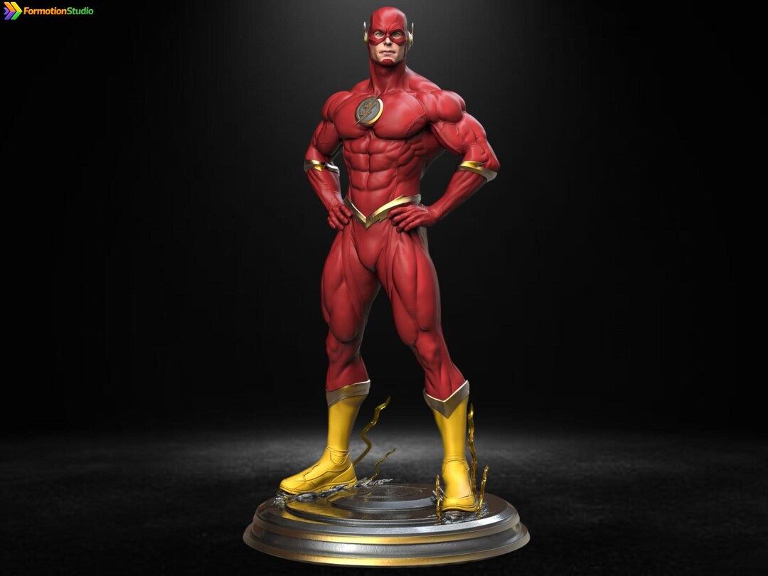 The Flash STL, Iconic Comic Speedster Hero Character Model Display ...