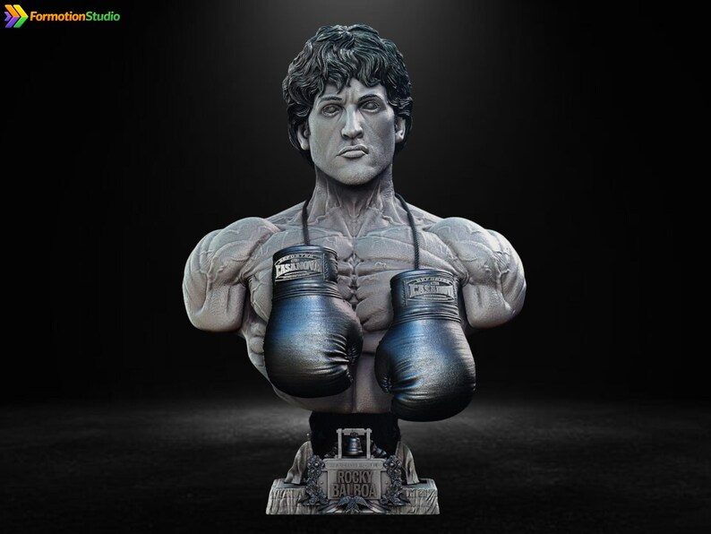 Rocky Balboa Portrait STL, Iconic Boxing Legend Character Bust Display ...