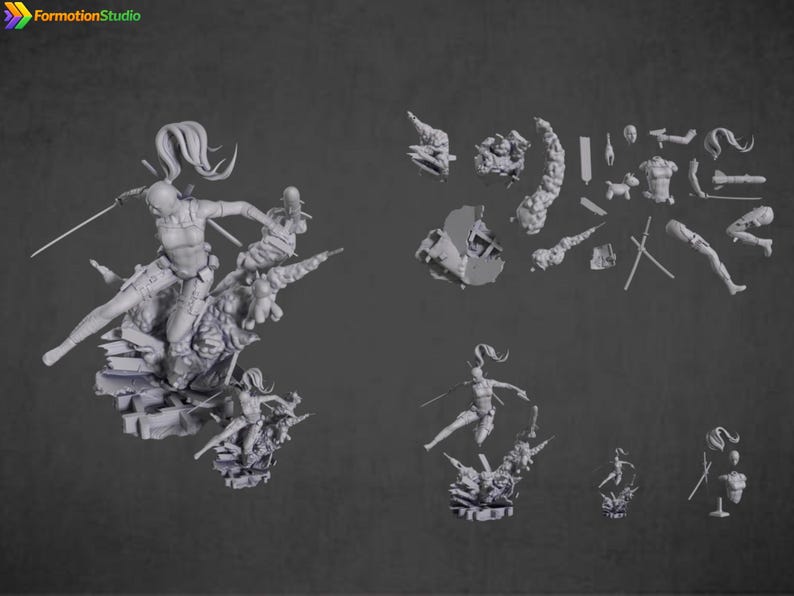 Lady Deadpool STL, Stylized Comic Character Display Statue, Detailed ...