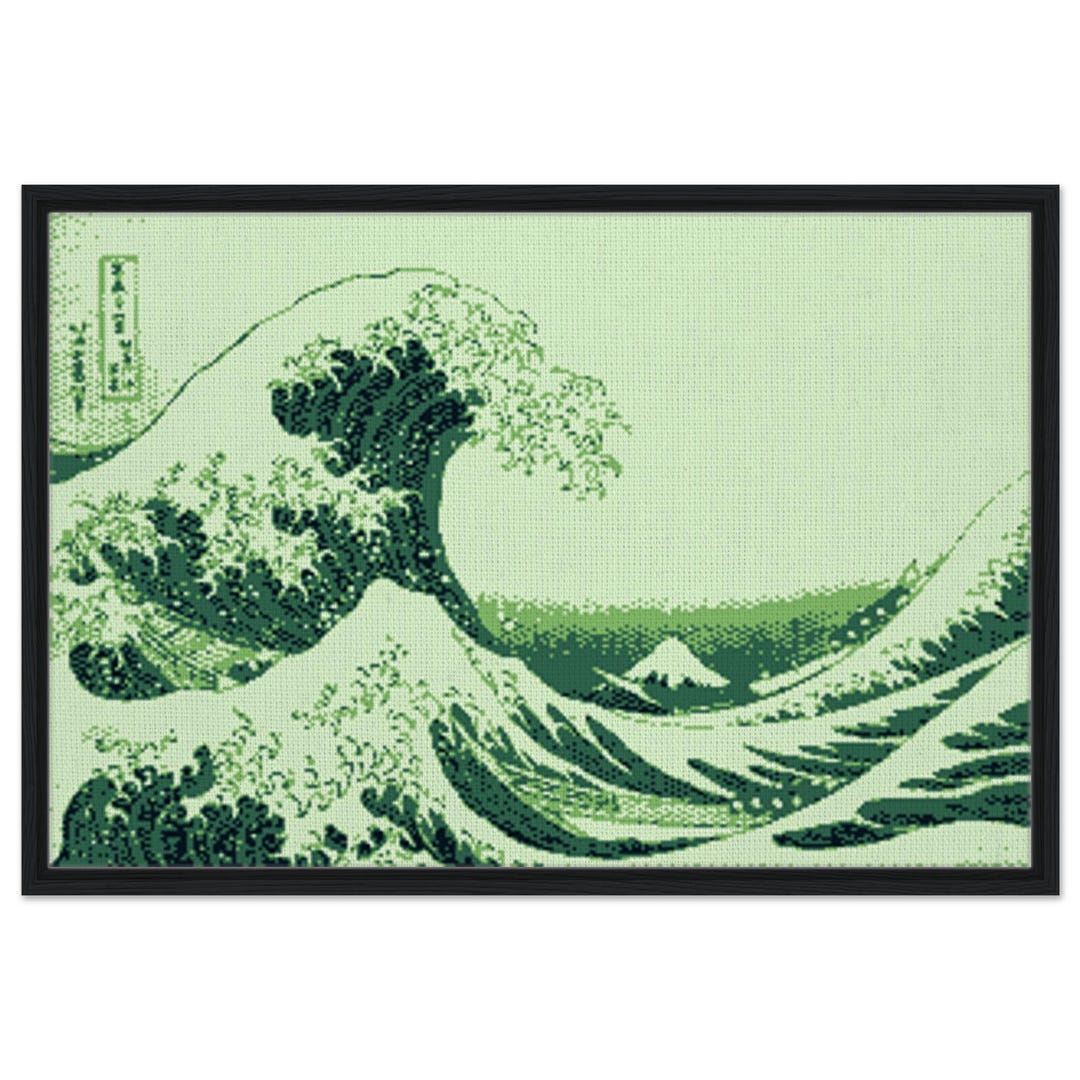 The Great Wave off Kanagawa Framed Canvas Game Boy Inspired Geeky Nerdy ...