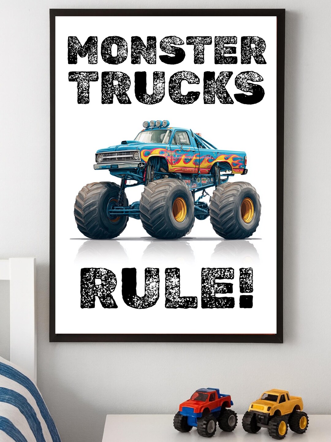 Monster Truck Poster for Kids Bedroom - Etsy