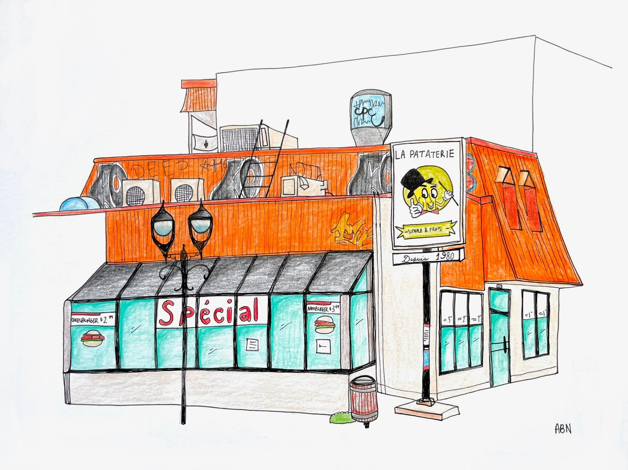 Simple Restaurant Drawing
