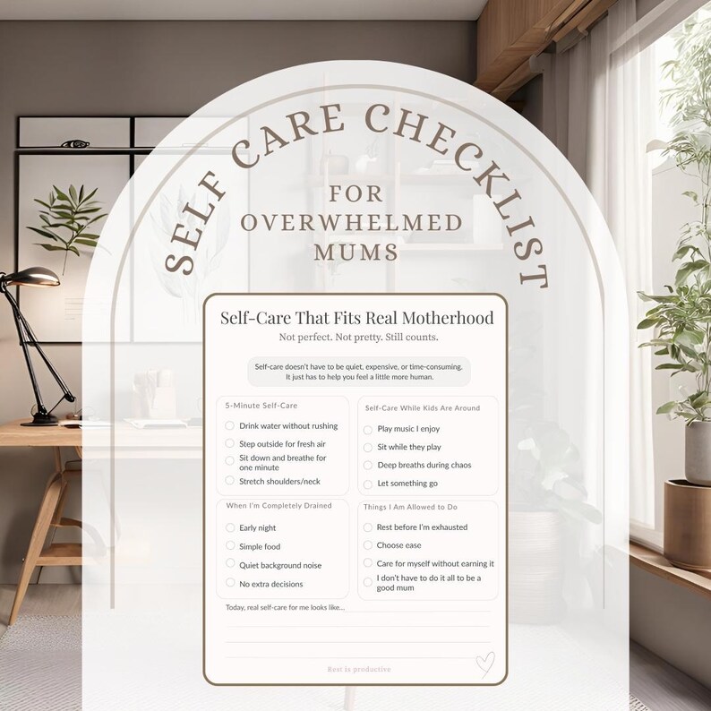 Realistic Self Care Checklist for Overwhelmed Mums | Busy Mum Self-care ...