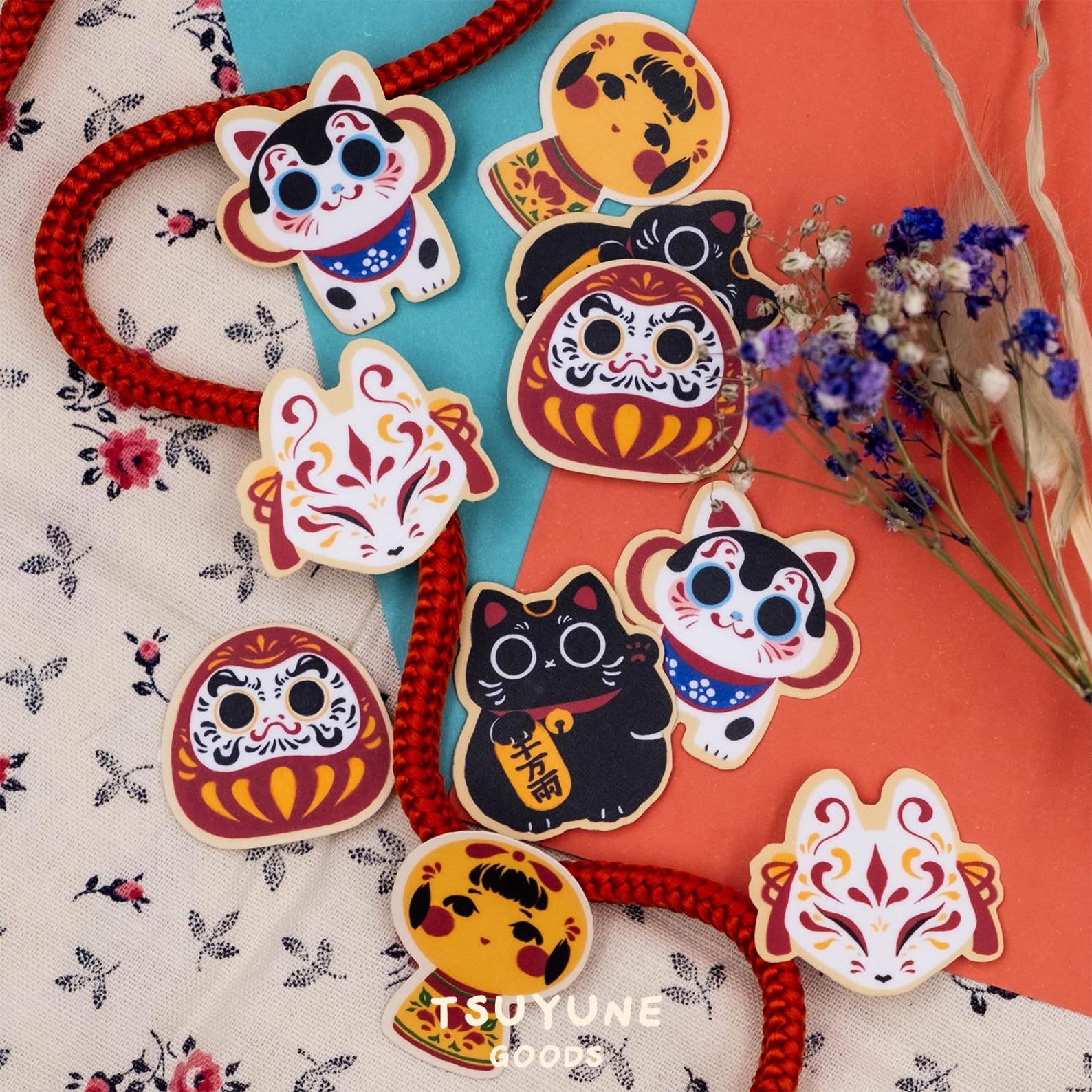 Japanese Folk Sticker Pack • 10 Matte Stickers • Artist Designed - Etsy