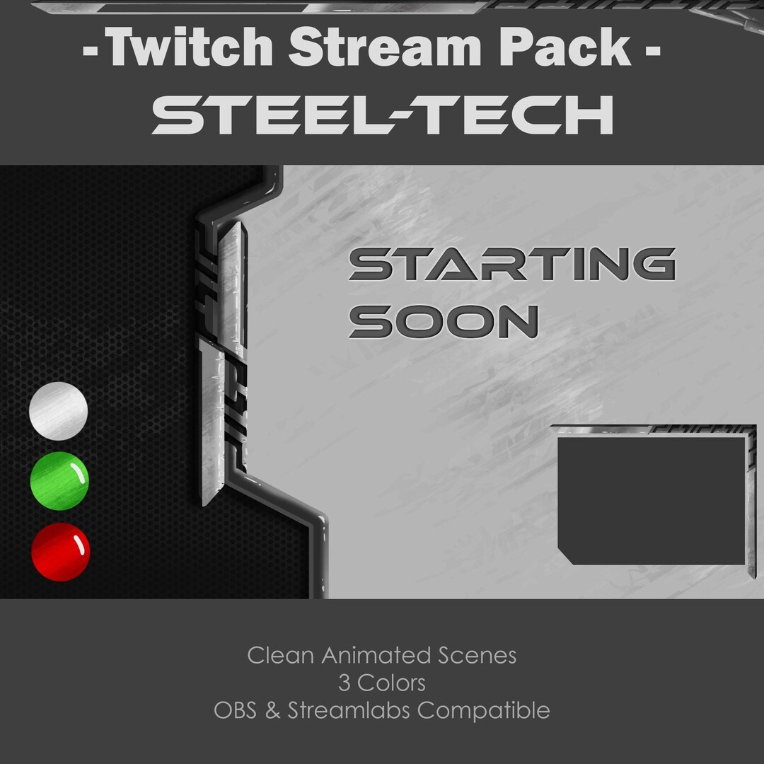 Steeltech – Clean Animated Twitch Overlay Pack | OBS & Streamlabs ...