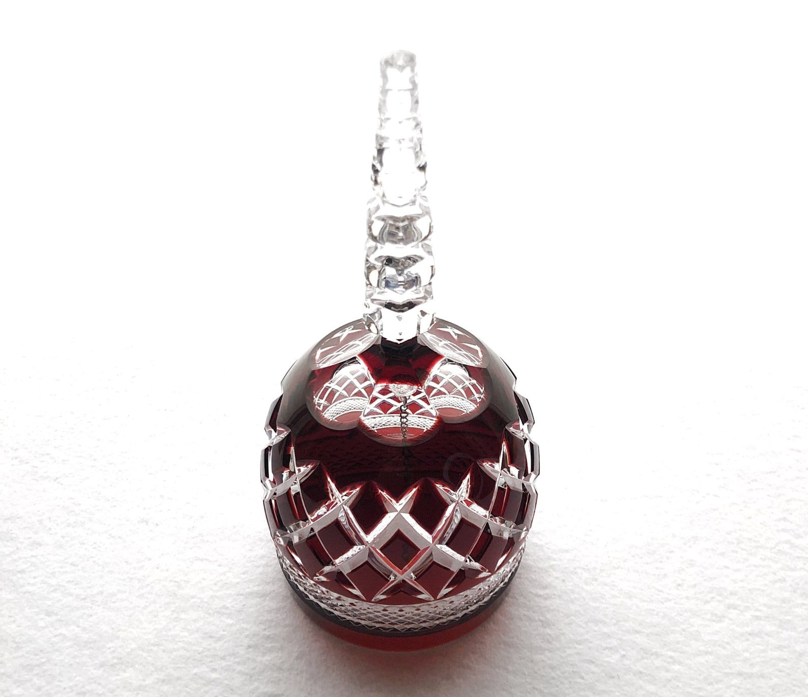 Vintage Deep RUBY RED Dinner Bell Glass Hock Cut-to-clear 30% Lead ...