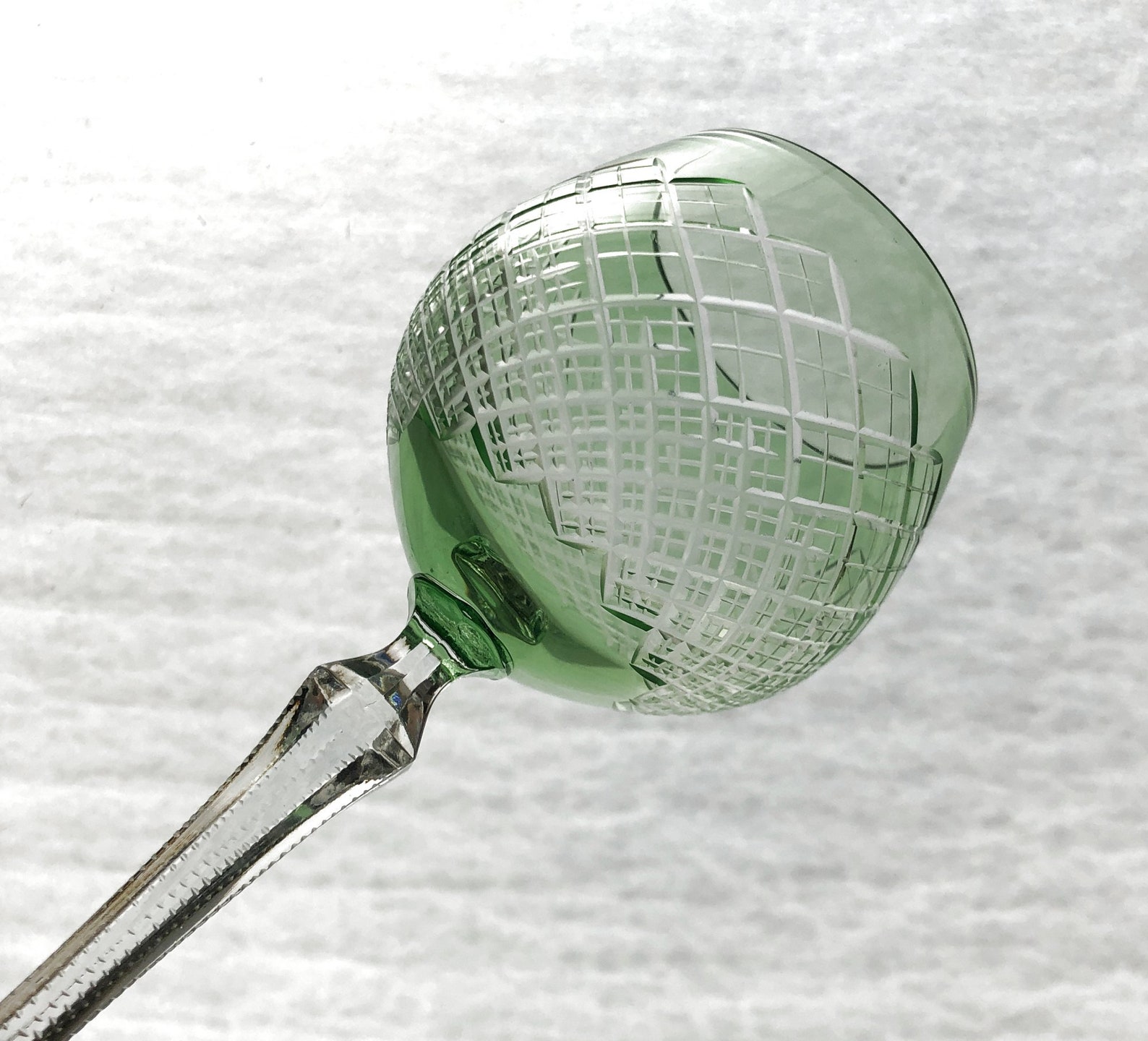 EMERALD GREEN Apple-shaped Wine Goblet Glass Hock Cut-to-clear - Etsy