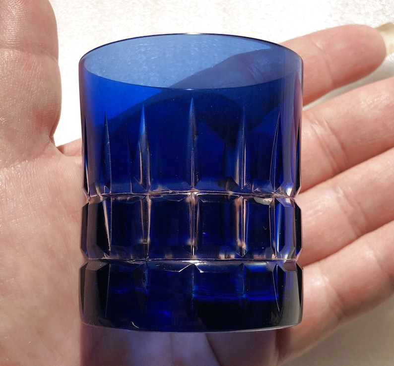 Vintage COBALT Royal BLUE Shot Glass Cut-to-clear Full 24%pbo - Etsy