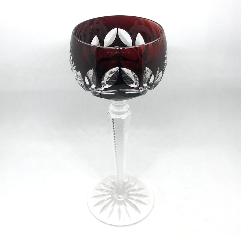 Antique DEEP RUBY RED Wine Glass Goblet Hock Cut-to-clear 24% - Etsy