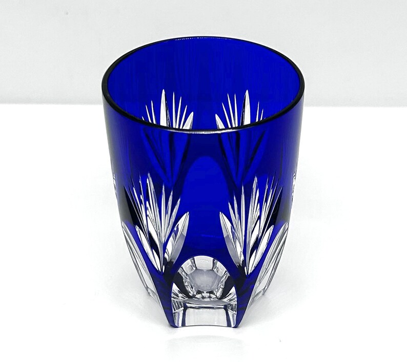 Vintage ROYAL COBALT BLUE Juice Glass Tumbler Hock Cut-to-clear 24% ...