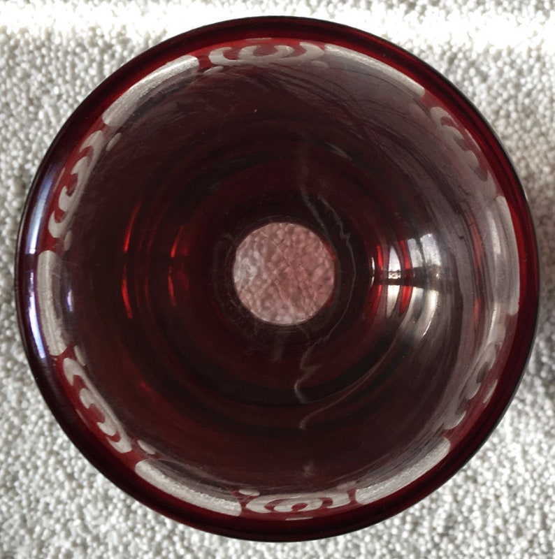 RUBY RED Stained Vase Glass Cut-to-clear CRYSTAL Bohemian | Etsy