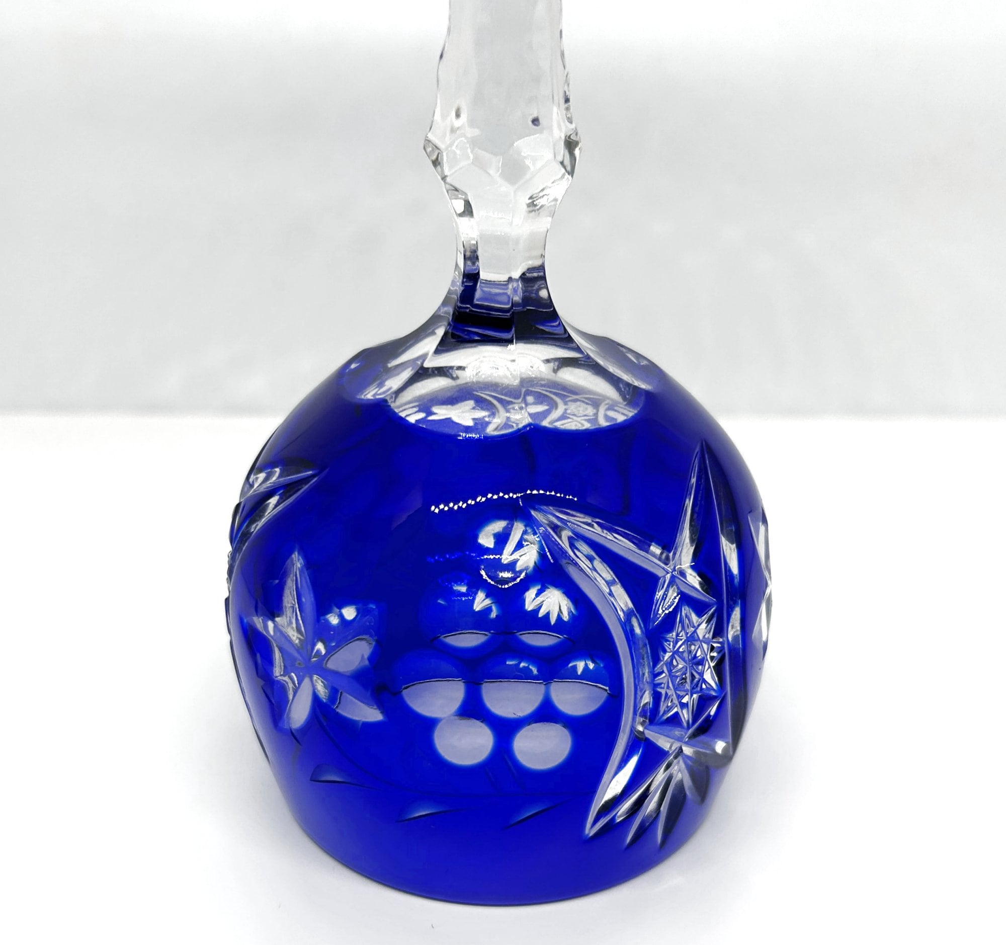 MOSEL Grape COBALT BLUE Wine Glass Goblet Hock Cut-to-clear 24% Lead ...