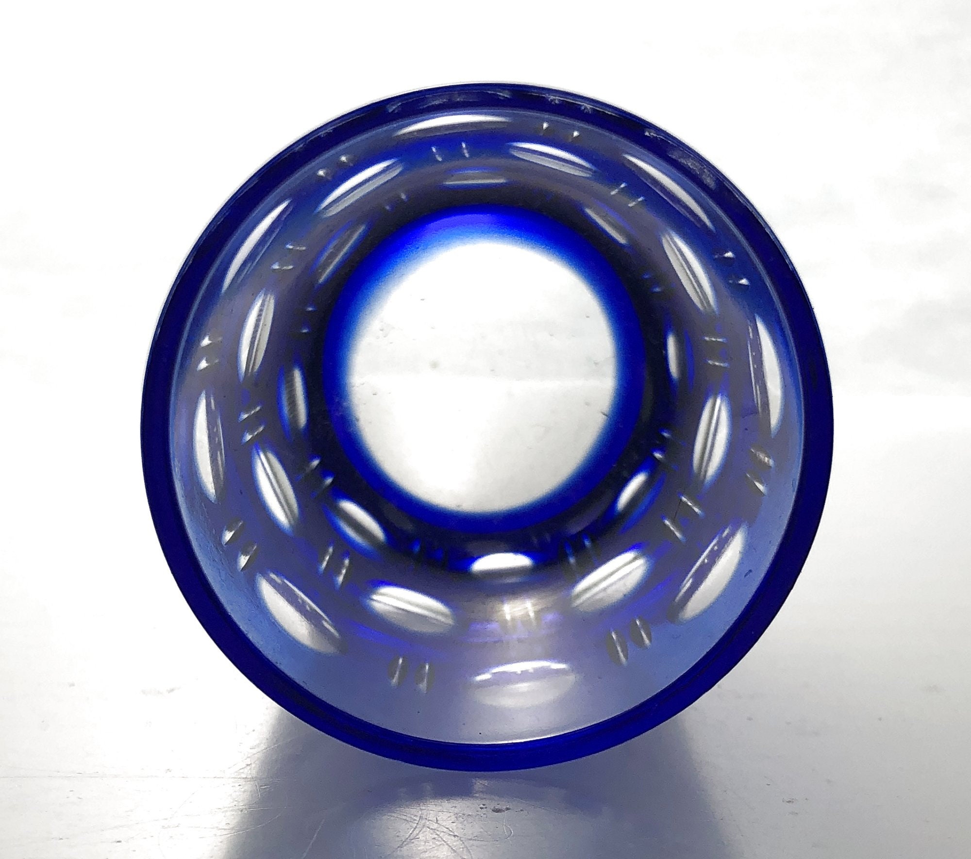 Vintage COBALT BLUE Shot Glass Cut-to-clear 24%pbo Lead - Etsy